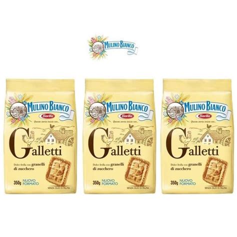 MULINO BIANCO Biscuits sablés nappés aux cristaux de sucre 350 G x3