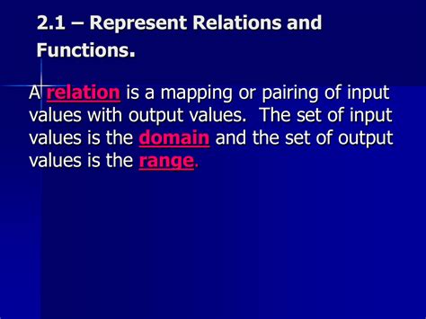 2 1 represent relations and functions