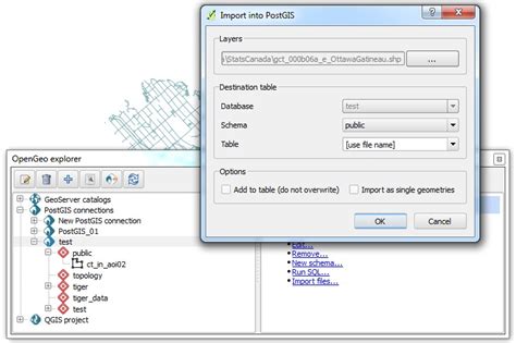 Database Connection To QGIS Using OpenGeo Explorer CUOSGwiki