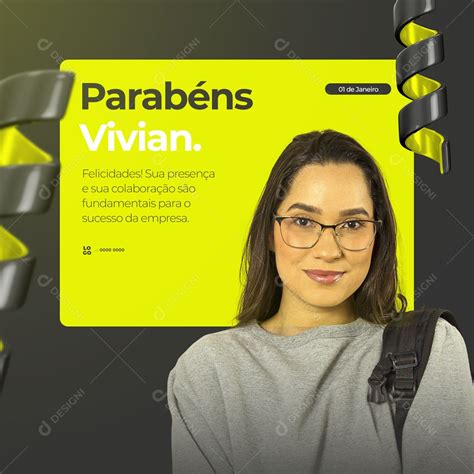 Parabéns Feliz Aniversário Para Um Funcionário Social Media PSD