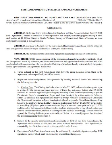 FREE 10 Amendment To Purchase And Sale Agreement Samples In MS Word