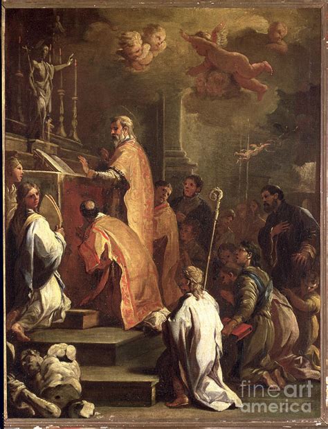 The Mass Of St Gregory Painting By Luca Giordano Fine Art America