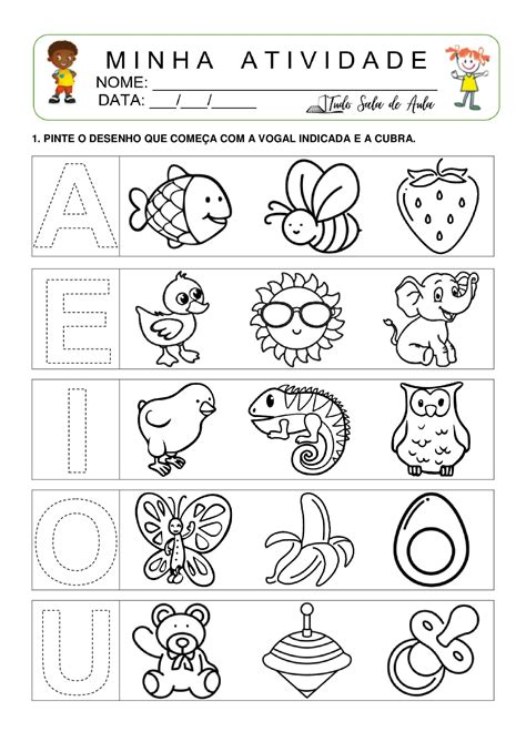 Atividade sobre Vogais Ideias divertidas e didáticas PDF