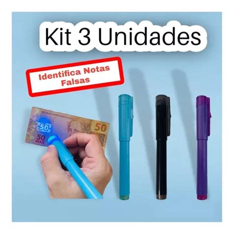 Kit 3 Caneta Detecta Notas Dinheiro Falso Luz Negra Uv MercadoLivre