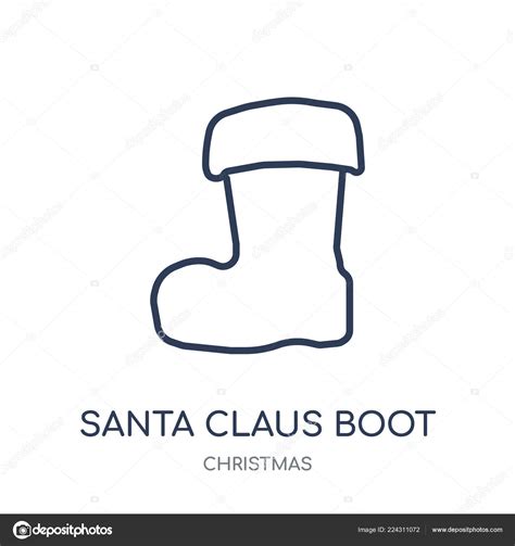 Santa Claus Boot Pictogram Santa Claus Boot Lineaire Symbool Ontwerp