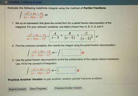 solved evaluate the following indefinite integral using the