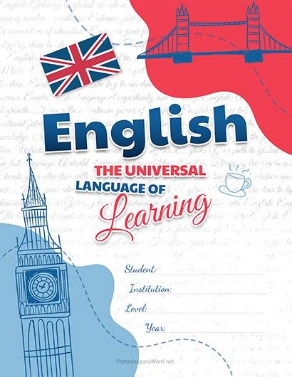 Portadas de inglés fáciles bonitas para colorear