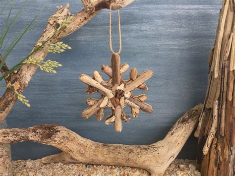 Driftwood Snowflake Coastal Christmas Ornament BeachwoodDreams Etsy