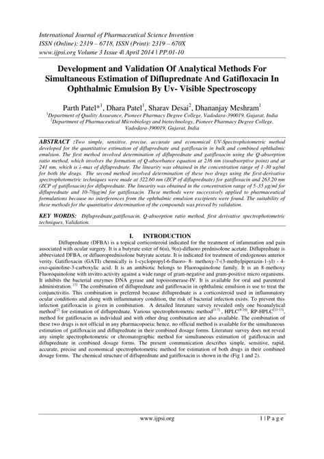 pdf development and validation of analytical methods for simultaneous estimation of