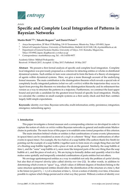 pdf specific and complete local integration of patterns in bayesian networks