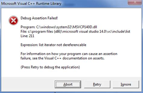 Solved Microsoft Visual C Runtime Library Debug Assertion Chegg