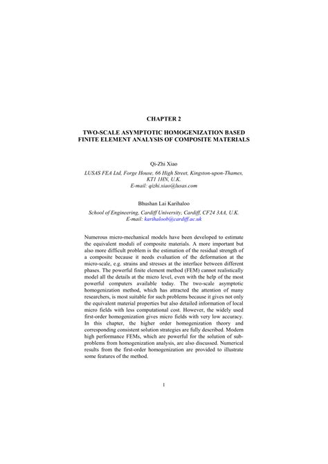 pdf chapter 2 two scale asymptotic homogenization based finite element analysis of composite