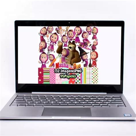 Kit Imagenes Png Masha Y El Oso Cliparts M S Papeles Digital En Venta