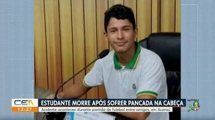 Estudante morre após sofrer pancada na cabeça durante jogo de futebol