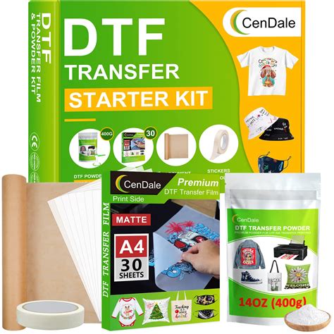 Buy DTF Transfer Film And Powder Kit 30 Sheets A4 DTF Film For