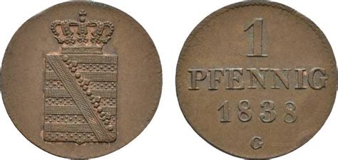 Sachsen Albertinische Linie Cu Pfennig G Friedrich August Ii