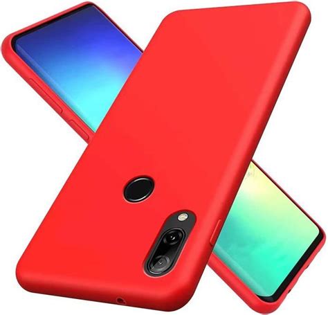 Coque Huawei P Smart Z 2019 Y9 Prime 2019 En Silicone Liquide Rouge