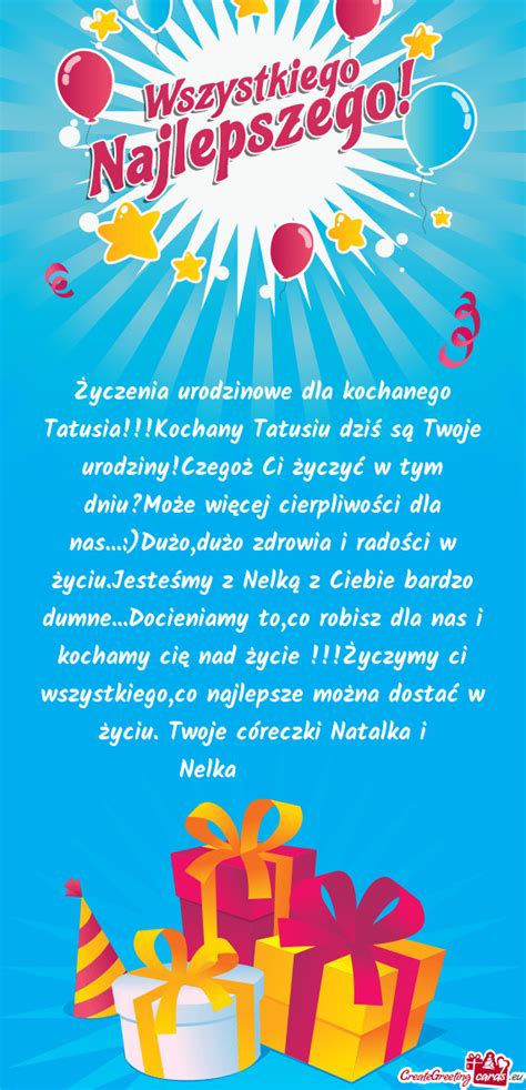 Yczenia Urodzinowe Dla Kochanego Tatusia Kochany Tatusiu Dzi S