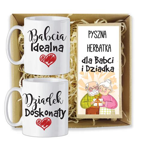 ZESTAW KUBEK HERBATA PREZENT DLA BABCI i DZIADKA na Dzień Babci i