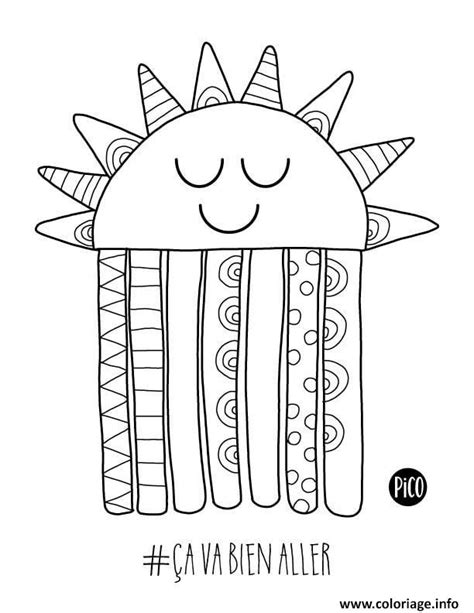 Coloriage Arc En Ciel Avec Un Soleil Jecolorie