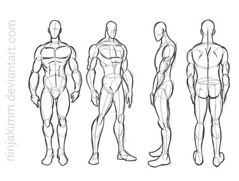 Male Standing Pose Commission Sketch By Ninjakimm Figure Drawing