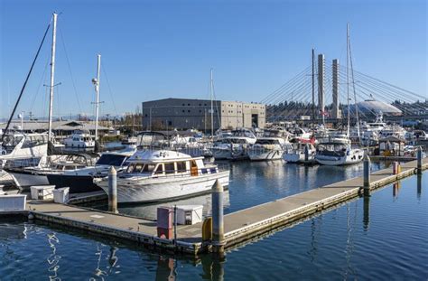 Tacoma Washington Waterfront Marina And Bridge Stock Image Image Of