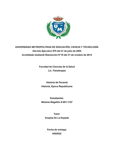 Historia Actividad Trabajo Universidad Metropolitana De Educaci N