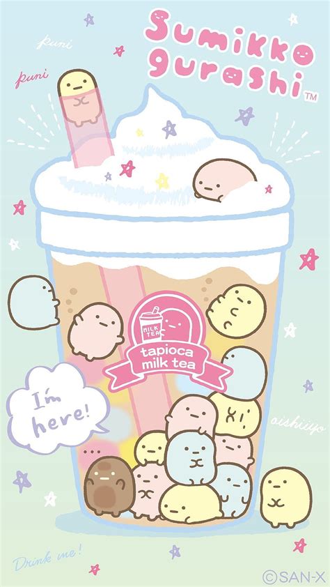 Cute Anime Girl Drinking Boba Bubble Tea Laptop HD Phone Wallpaper