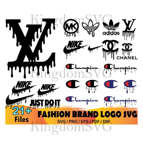 Fashion Brand Dripping Logo Bundle Svg Louis Vuitton Svg Inspire