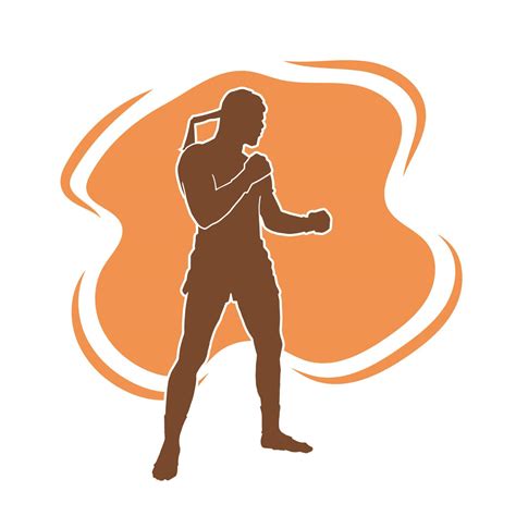 Male Muay Thai Martial Arts Fighter Vector Silhouette 13081556 Vector