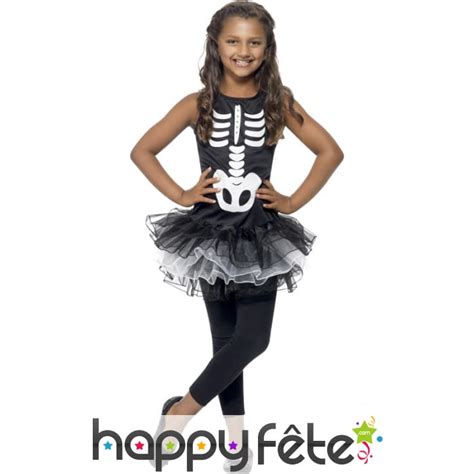 Déguisement squelette tutu pour enfant