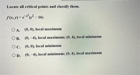 solved locate all critical points and classify them