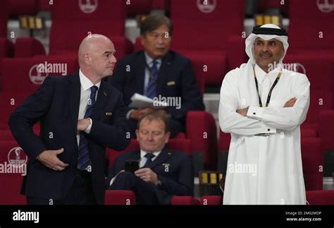 FIFA President Gianni Infantino Left And Sheikh Khalid Bin Khalifa