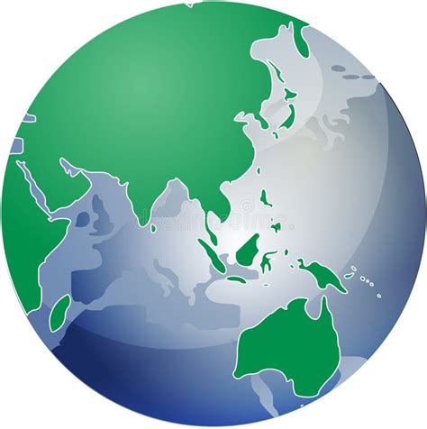 Map Of Asia On Globe Stock Vector Illustration Of Globe 6012421