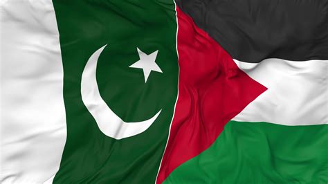 Palestine And Pakistan Flags Together Seamless Looping Background