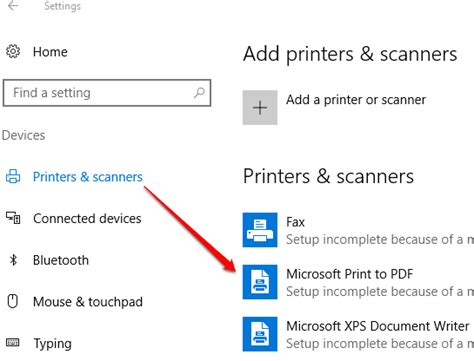how to disable microsoft print to pdf feature in windows 10