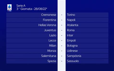 Calendario Serie A 2022 23 Tutte Le Giornate E Le Partite Del
