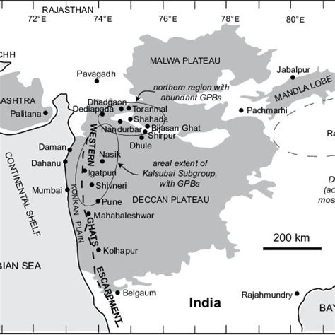 Deccan Plateau In India Map