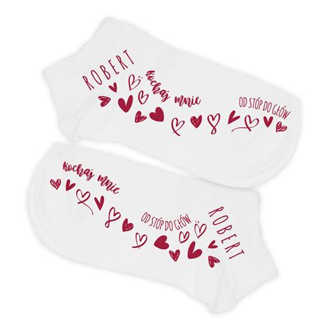 Skarpety walentynkowe dla kobiety personalizowane ŚwistakPakuje pl