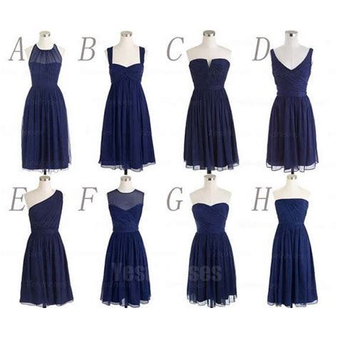 Navy Blue Bridesmaid Dresses Short Bridesmaid Dresses Mismatched