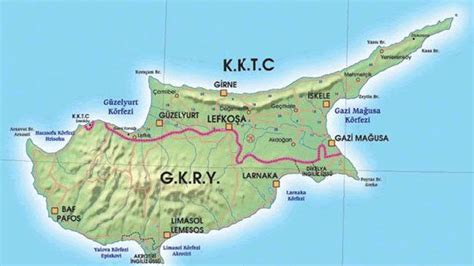 Kıbrıs Haritası Türkiye ve Yunanistan ın Paylaşmak Zorunda Kaldığı Ada
