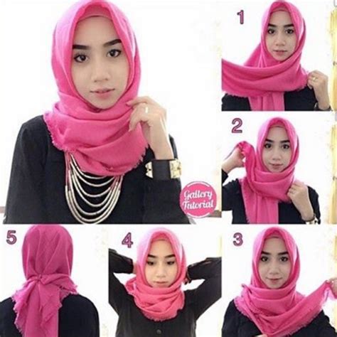 Tutorial Hijab Segi Empat Baju Kebaya Ragam Muslim