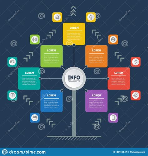 Concepto Vertical De La Presentación Del Negocio Con 7 Opciones