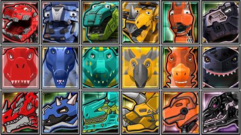 Dino Trux Dino Picnic Dino Robot Corps Fire TRex Euoplo Spino