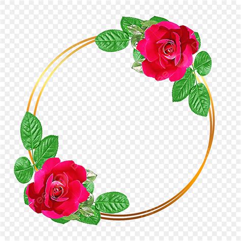 Rose Gold Paint Hd Transparent Painted Flowers With Red Rose In Gold