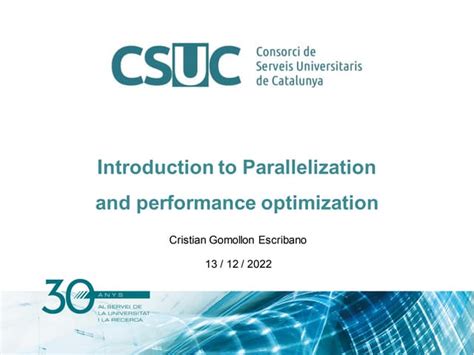 introduction to parallelization and performance optimization ppt