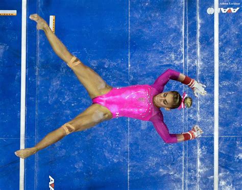 Artistic Gymnast Ashton Locklear On The Uneven Bars At The 2016 U S