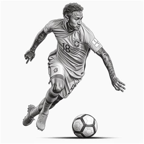 Coloriage Neymar gratuit à imprimer Joga Bonito sur papier