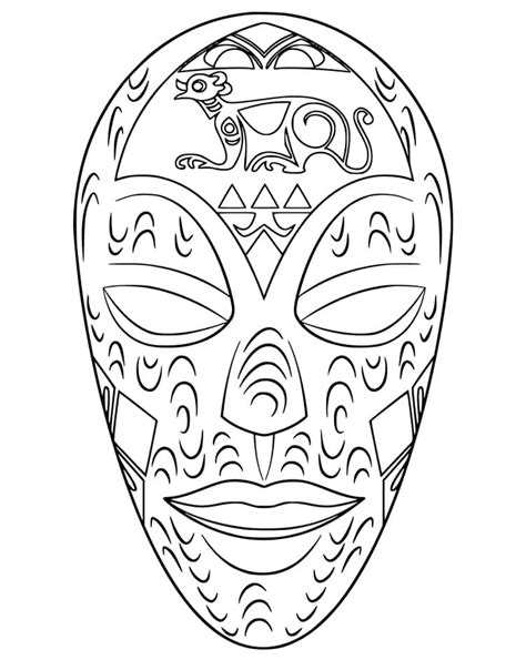 Desenhos de Máscaras Africanas para Colorir Pintar e Imprimir