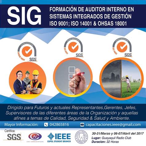 Certificación en formación de auditor interno en sistemas integrados de